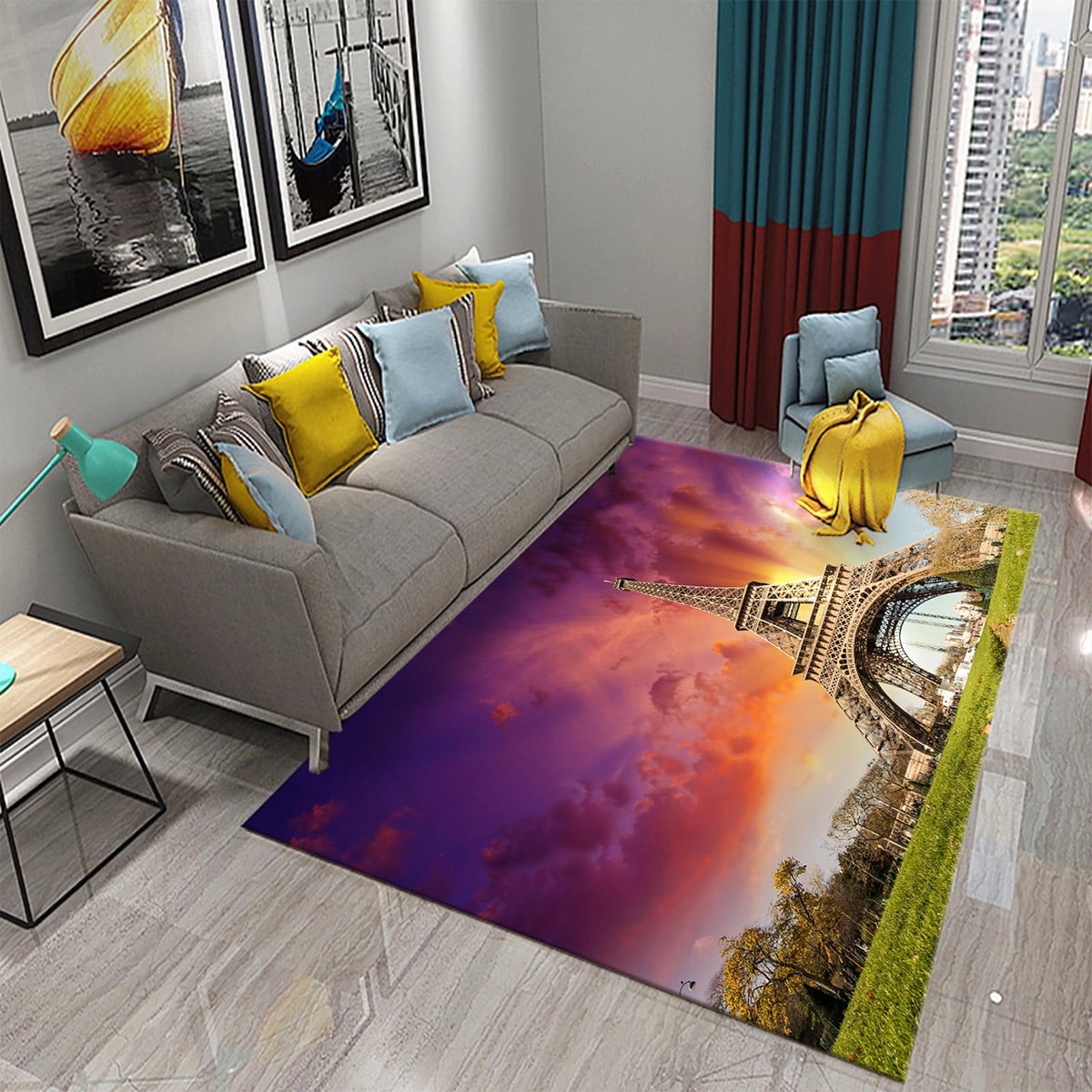 Eiffel Tower Rug Paris France Carpet World Famous Buildings Floor ...
