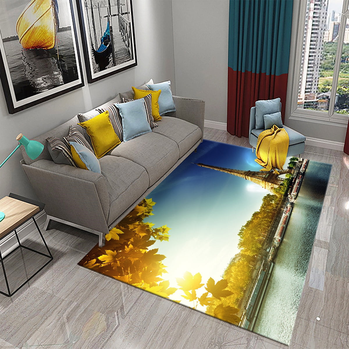Eiffel Tower Rug Paris France Carpet World Famous Buildings Floor ...