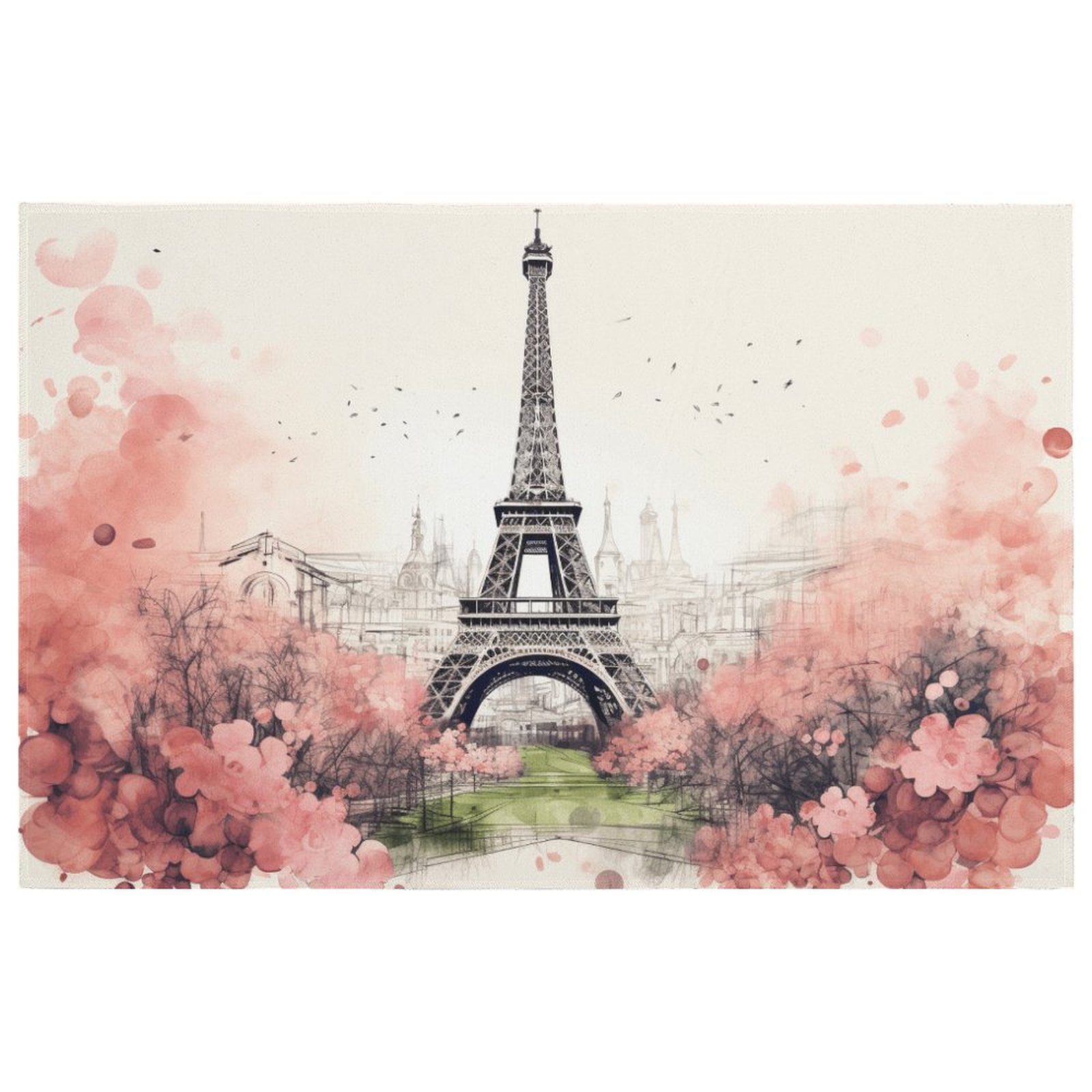 Eiffel Tower Rug - for Living Room, Bedroom, And Dining Room Bathroom ...