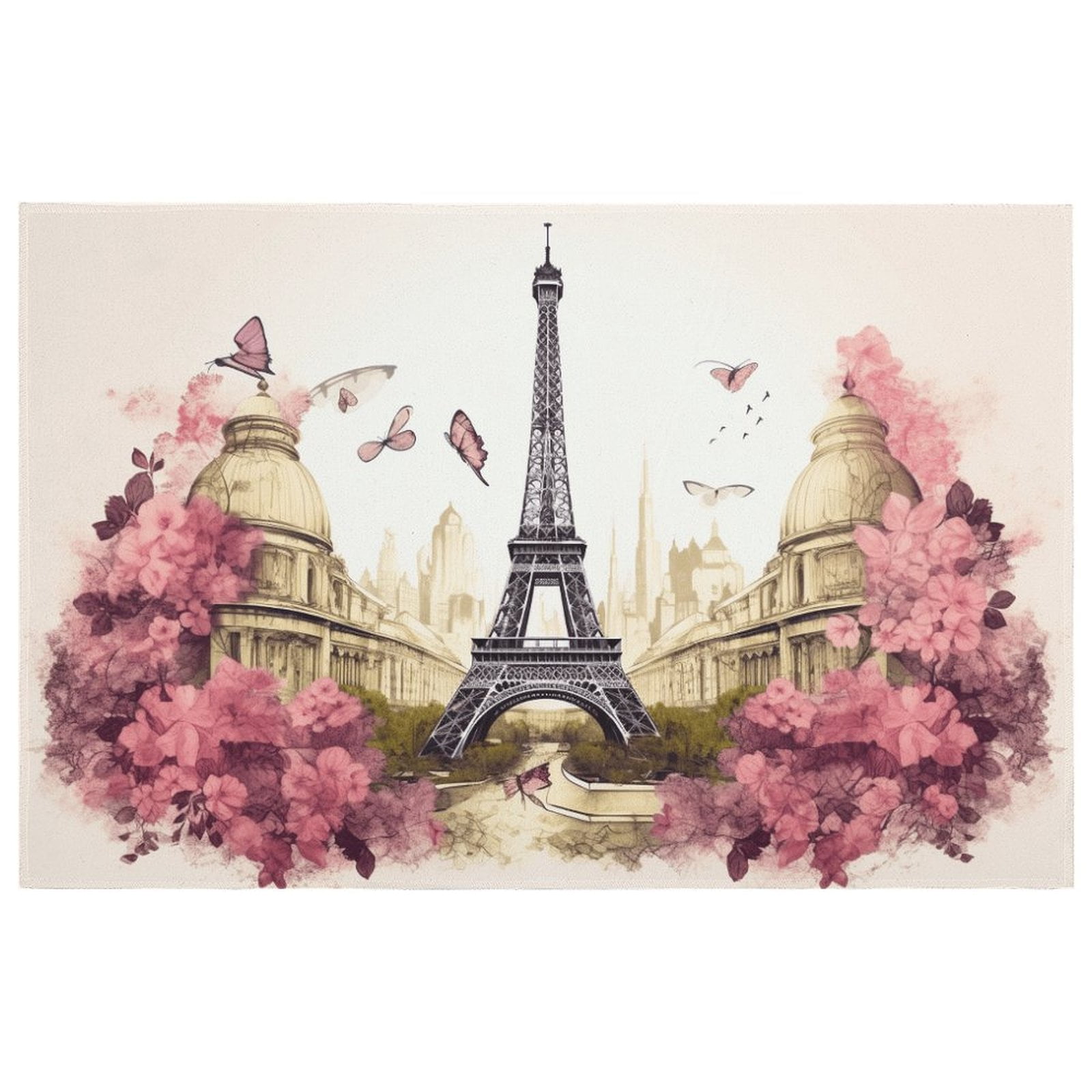 Eiffel Tower Rug - for Living Room, Bedroom, And Dining Room Bathroom ...