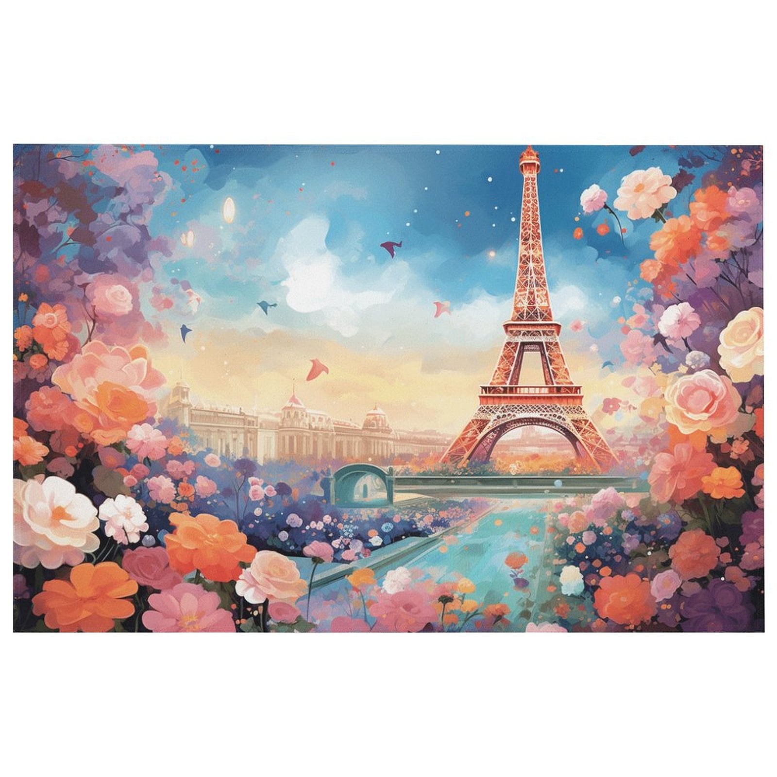 Eiffel Tower Rug - for Living Room, Bedroom, And Dining Room Bathroom ...