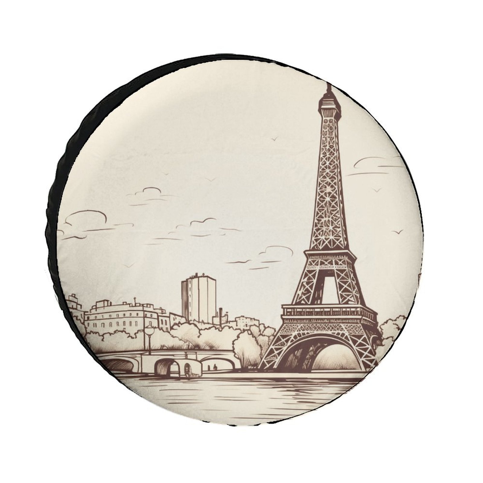 Eiffel Tower Spare Tire Cover, Weather Resistant Vinyl Wheel Cover ...