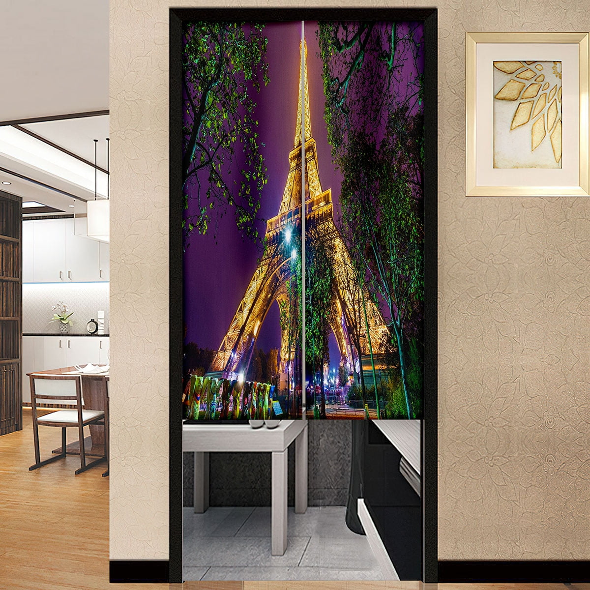 Eiffel Tower Sunset ry Door Curtain Chinese Panel Japanese Style ...