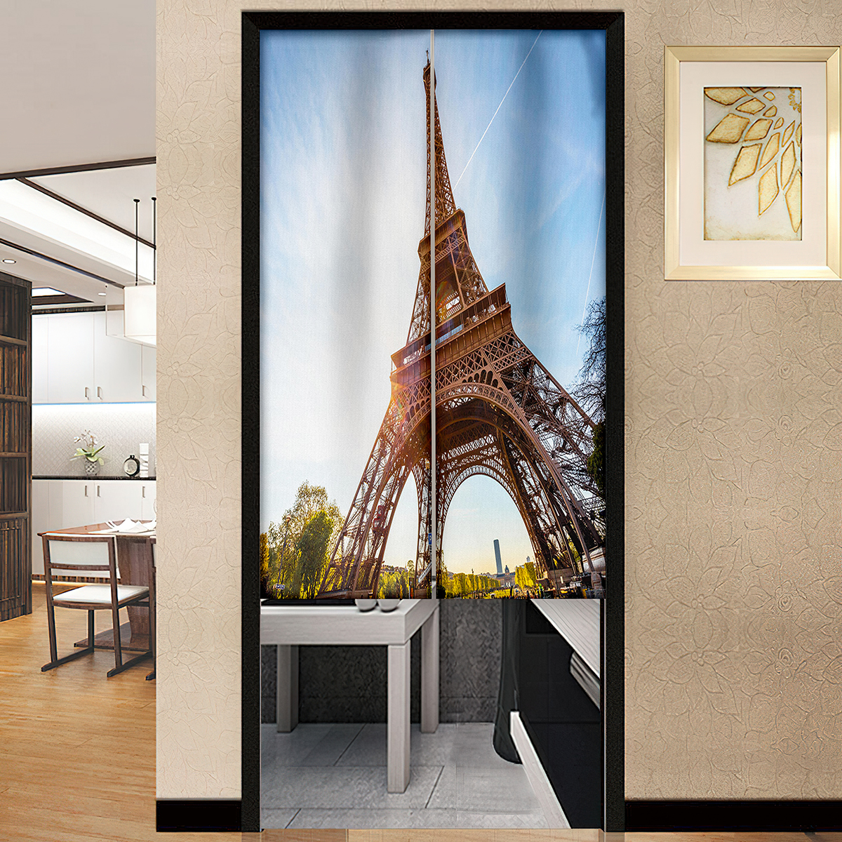 Eiffel Tower Sunset ry Door Curtain Chinese Panel Japanese Style ...