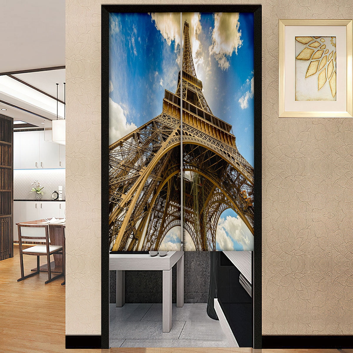 Eiffel Tower Sunset ry Door Curtain Chinese Panel Japanese Style ...