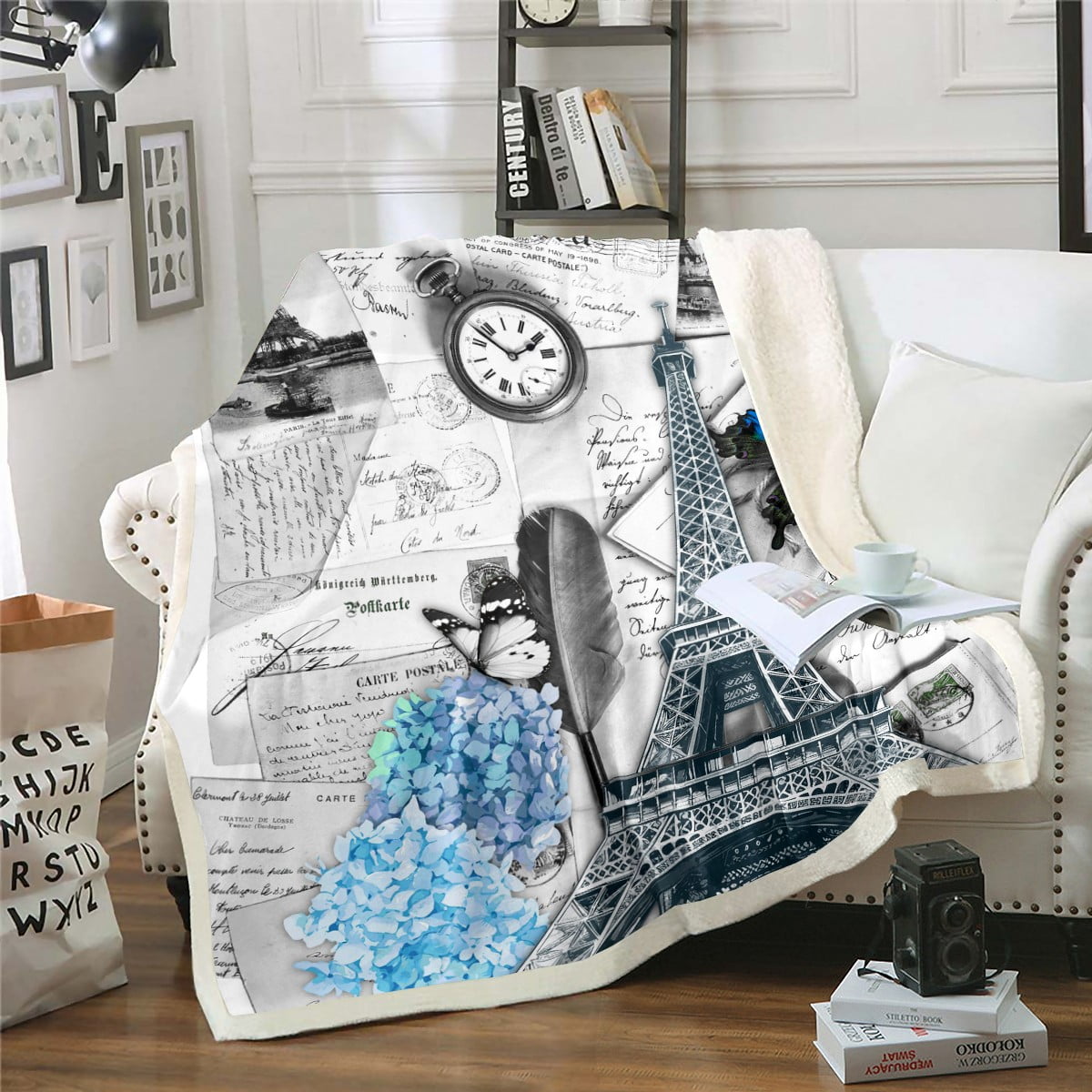 Eiffel Tower Throw Blanket Paris Fuzzy Blanket for Boys Girls Couples ...