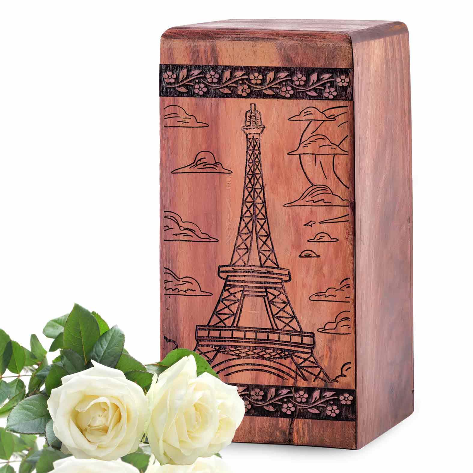 Eiffel Tower Urn - Wooden Eiffel Tower Theme Urns for Human Ashes Adult ...