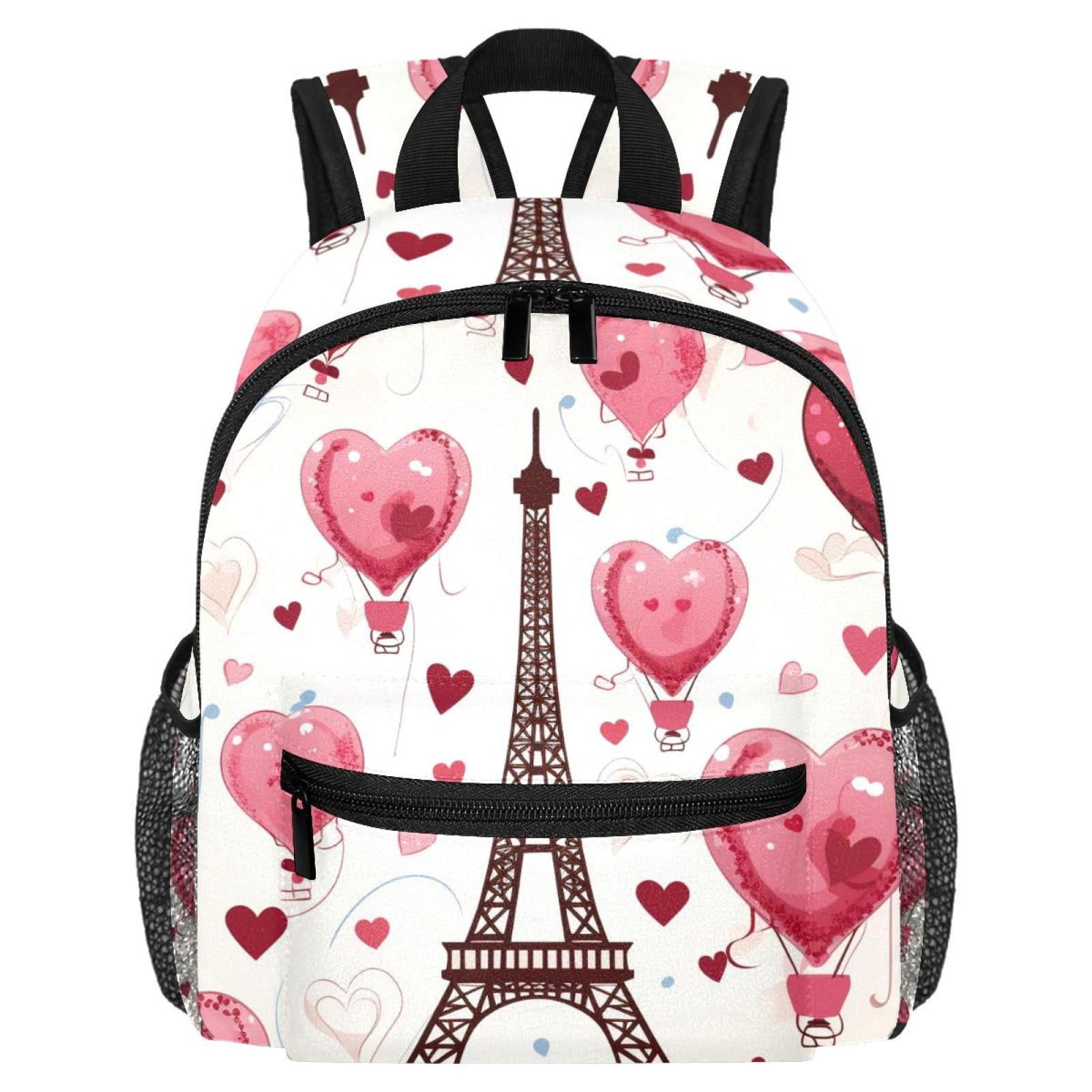 Eiffel Tower Valentine's Day Cute Adjustable Shoulder Strap Backpack ...