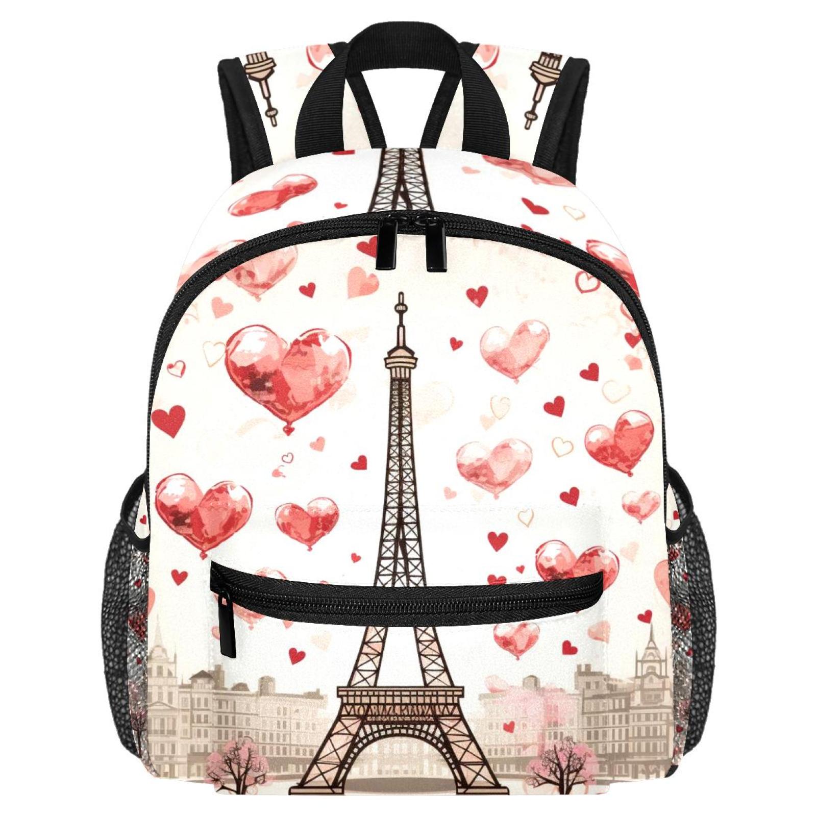 Eiffel Tower Valentine's Day Cute Adjustable Shoulder Strap Backpack ...