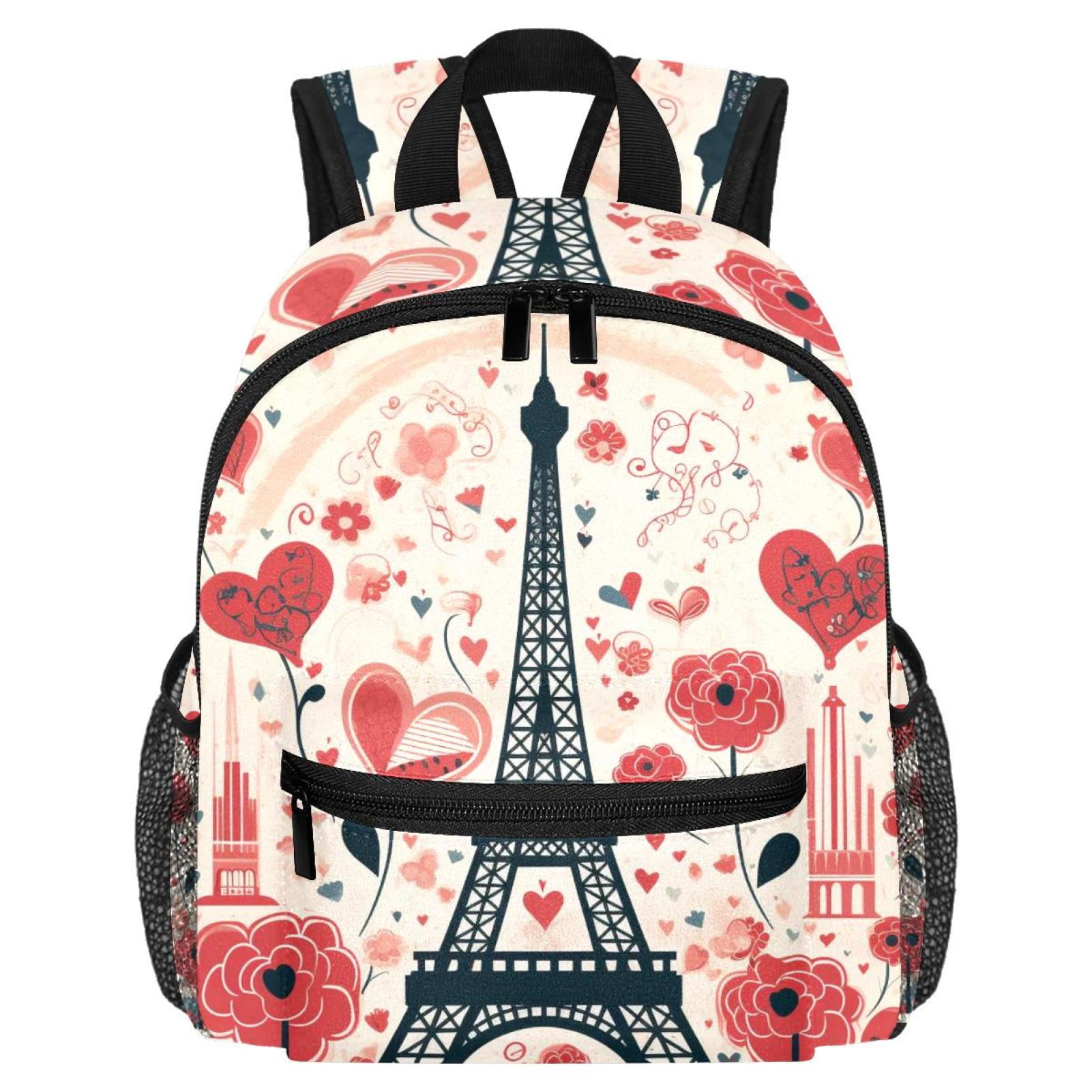 Eiffel Tower Valentine's Day Cute Adjustable Shoulder Strap Backpack ...
