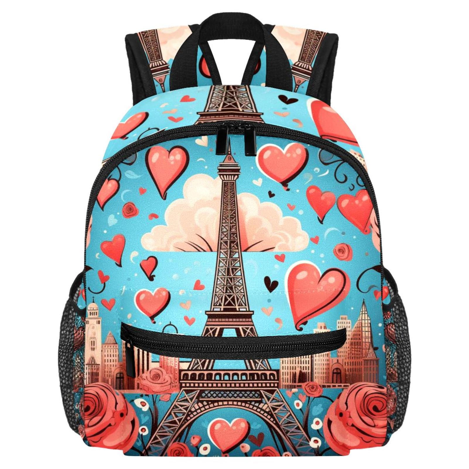 Eiffel Tower Valentine's Day Diaper Backpack with Adjustable Shoulder ...