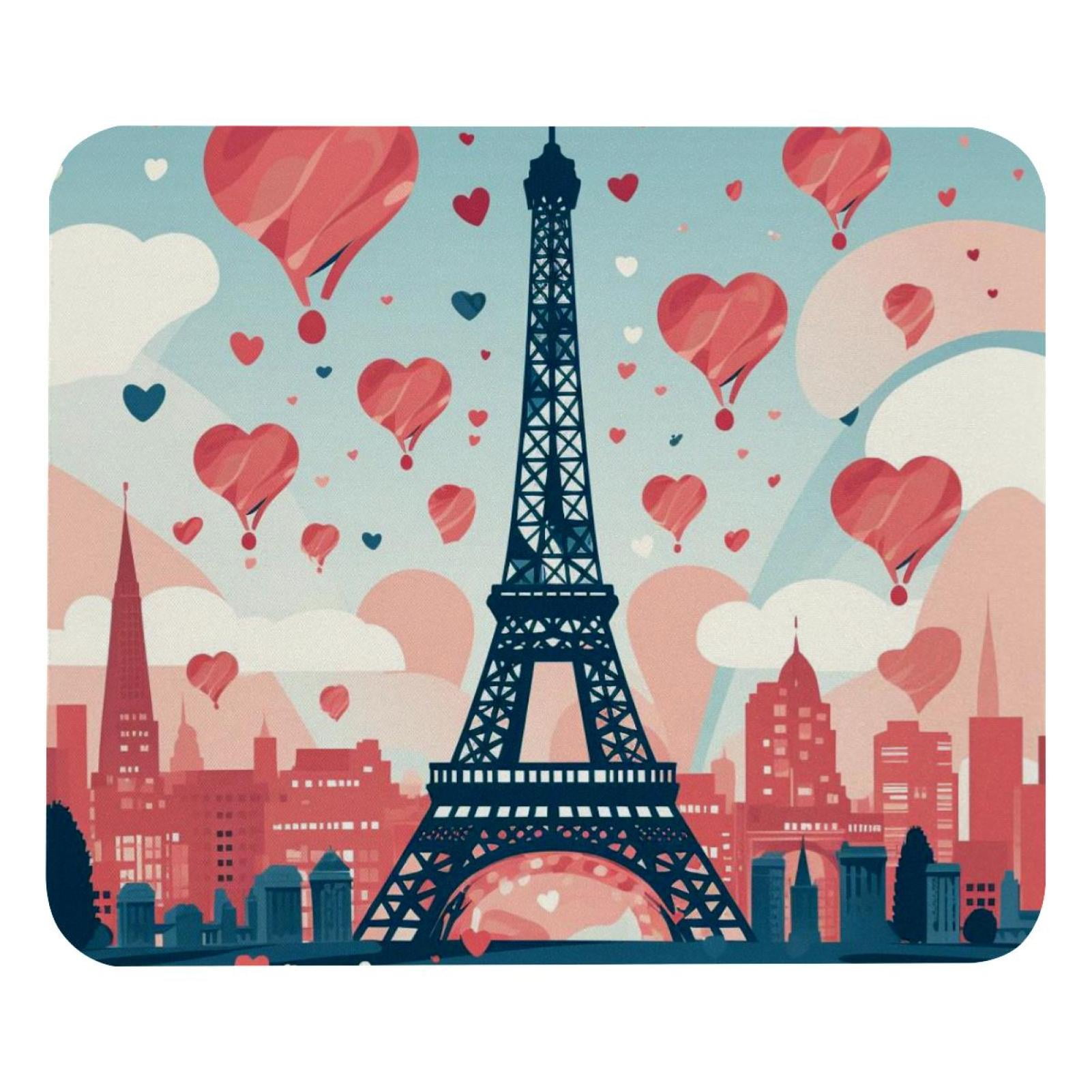 Eiffel Tower Valentine's Day Mouse Pad, Personality Design Rubber Base ...