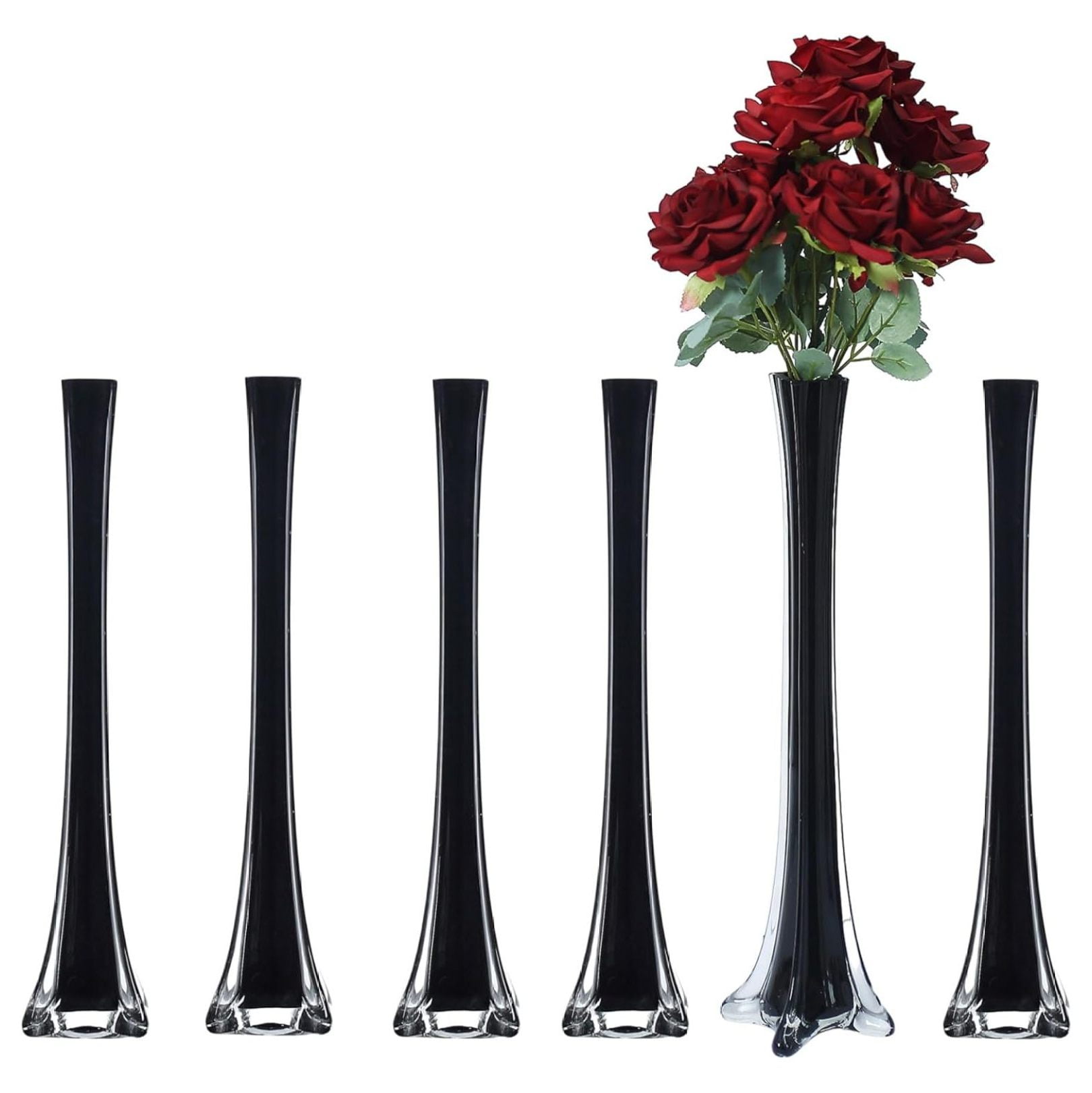 Eiffel Tower Vase, Pack of 6, 20" Black Flower Vases Centerpiece for ...