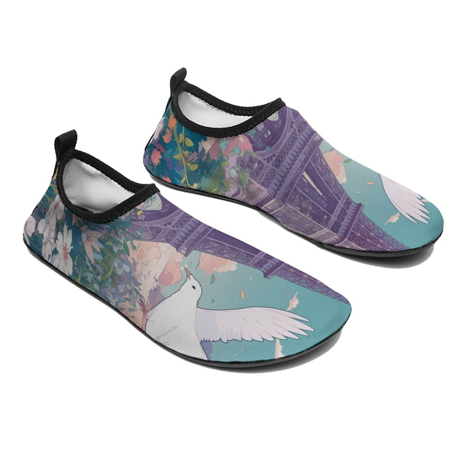 Eiffel Tower Water Shoes Beach Slip-on Shoes for Men Women Swim Pool ...