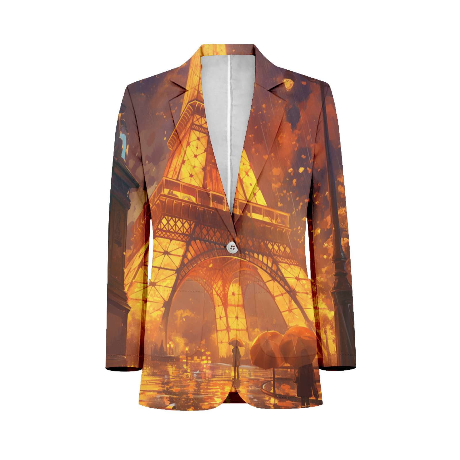 Eiffel Tower With Flower Mens Suits Shawl Collar Slim Fit Suit Mens ...