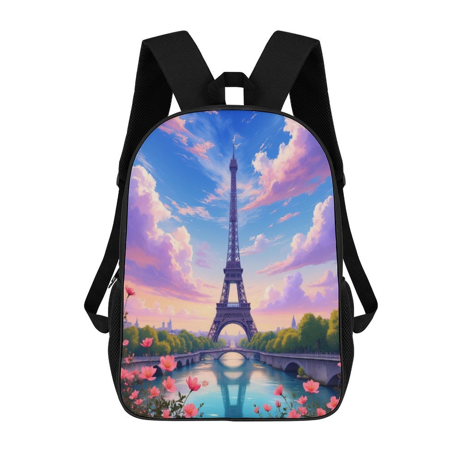 Eiffel Tower at Dawn 3D Print 17in adolescent Backpack knapsack Laptop ...