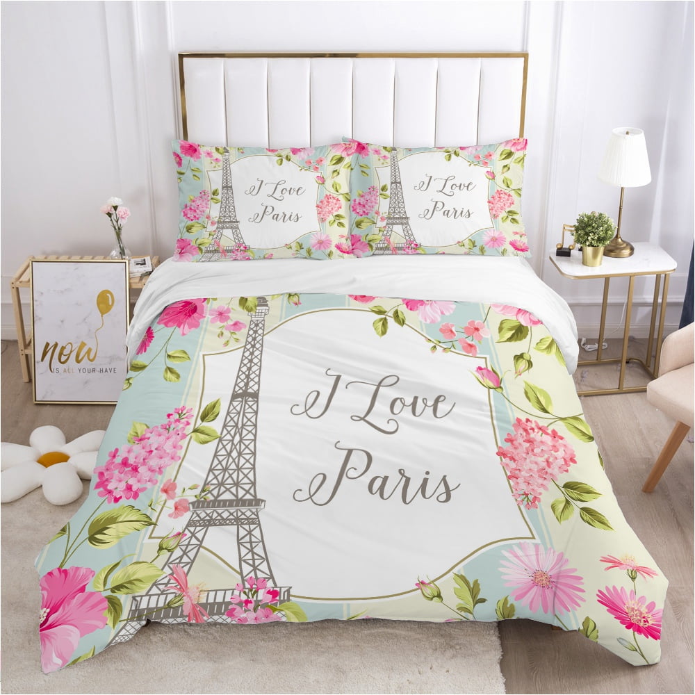 Eiffel Tower bedding set King Full Double Duvet cover set pillow case ...