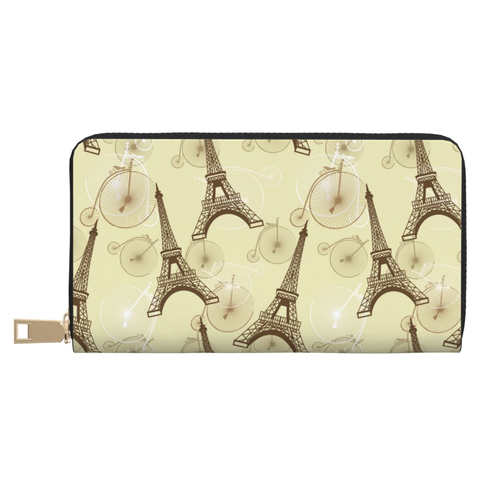 Eiffel Tower bike Wallet Women, Leather Bifold Multi Card Wallet, Women ...