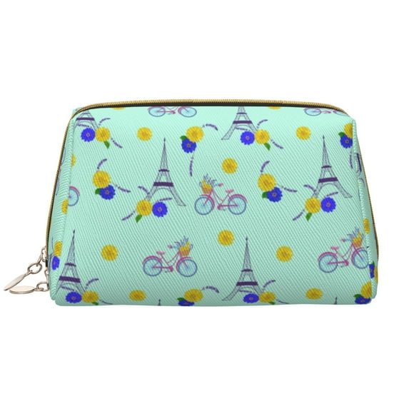 Eiffel Tower daisies Makeup Bag, Large Capacity Cosmetic Bag Portable ...