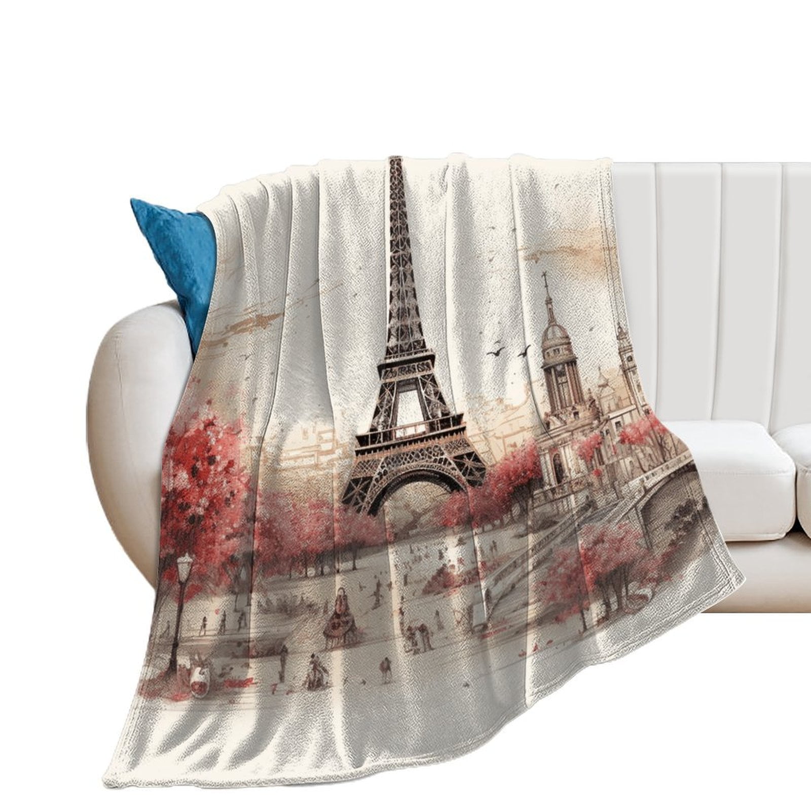 Eiffel Tower for Women Men Kids Flannel Throw Blankets Soft Fuzzy ...