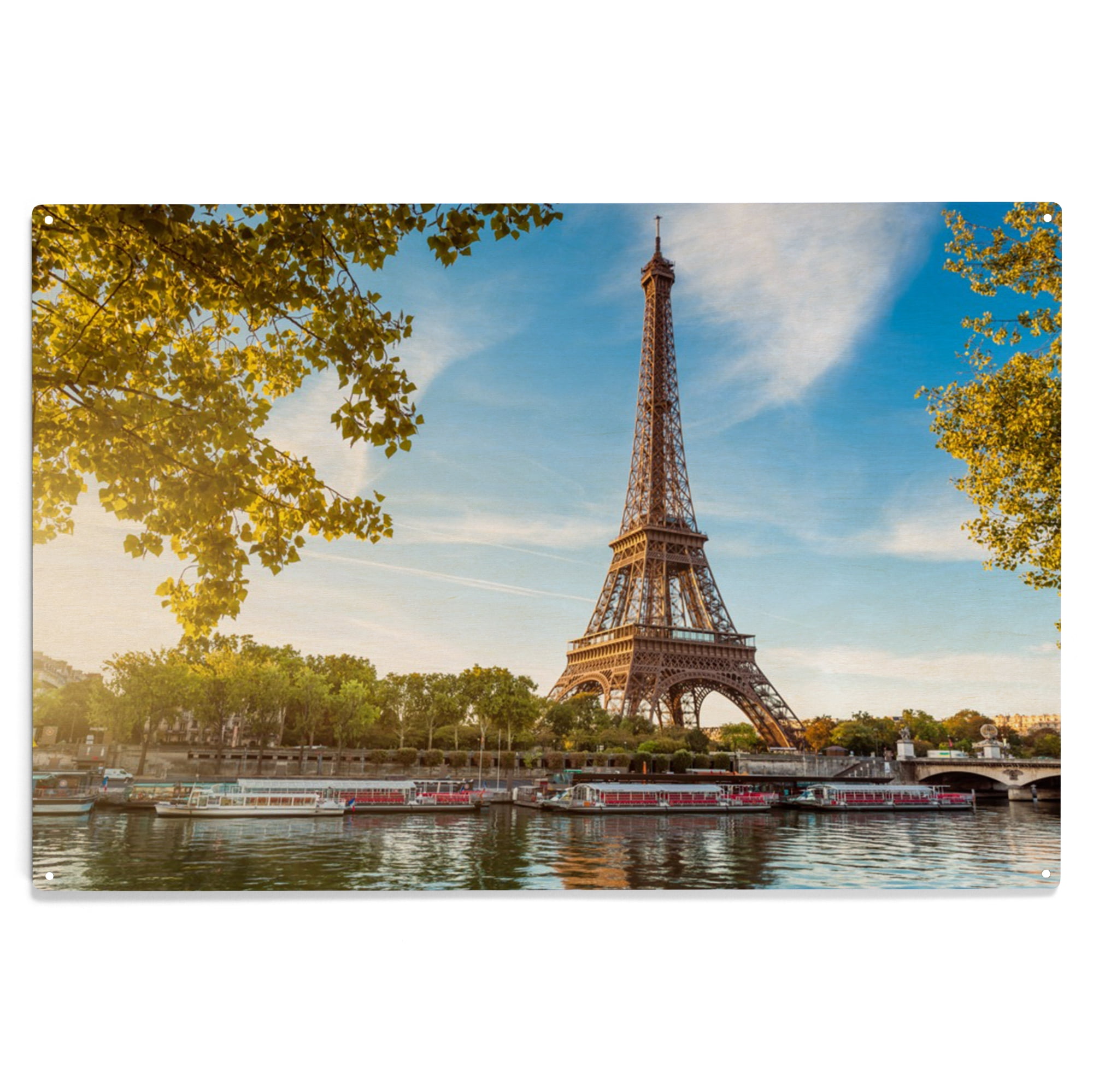 Eiffel Tower in Paris, France Photography A-91299 Birch Wood Wall Sign ...