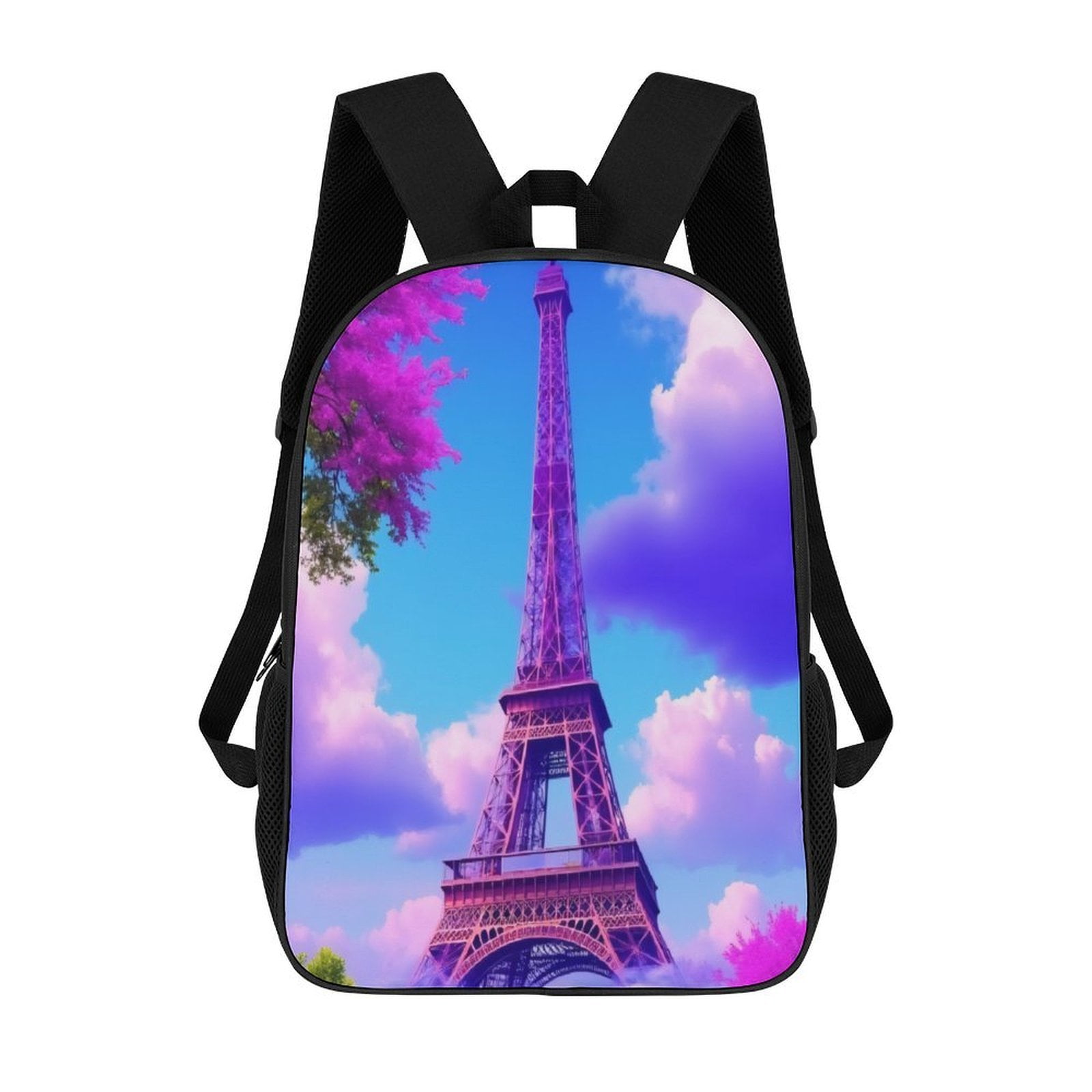 Eiffel Tower in Pink And Blue 3D Print 17in adolescent Backpack ...