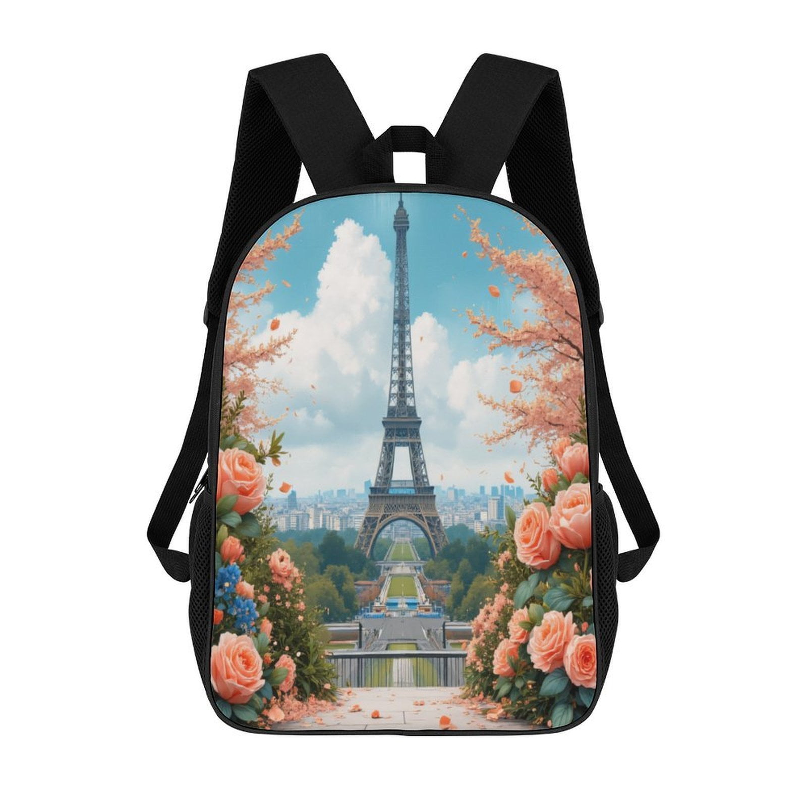 Eiffel Tower in Spring 3D Print 17in adolescent Backpack knapsack ...