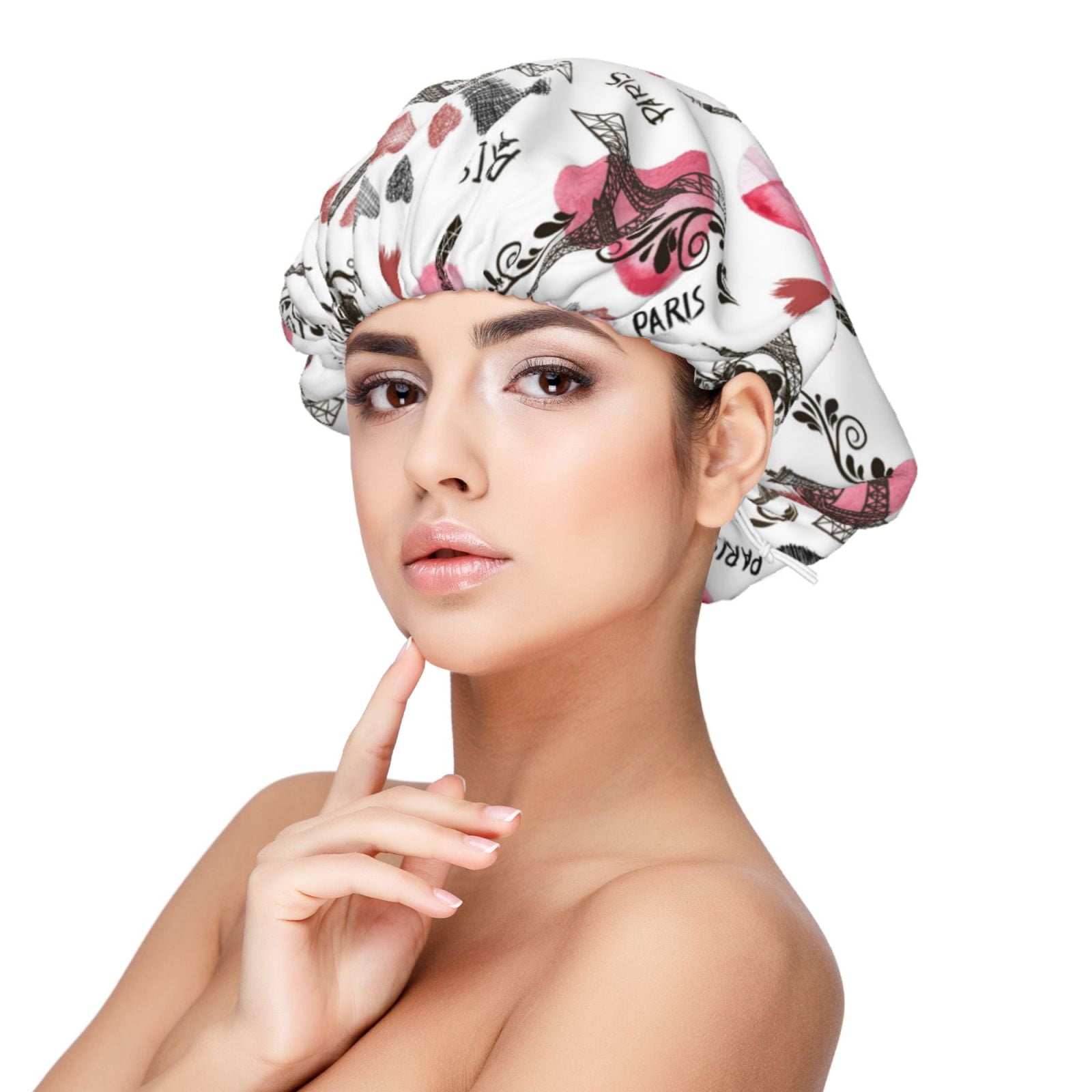 Eiffel Tower paris heart Silk Bonnet for Sleeping Women Men, Adjustable ...