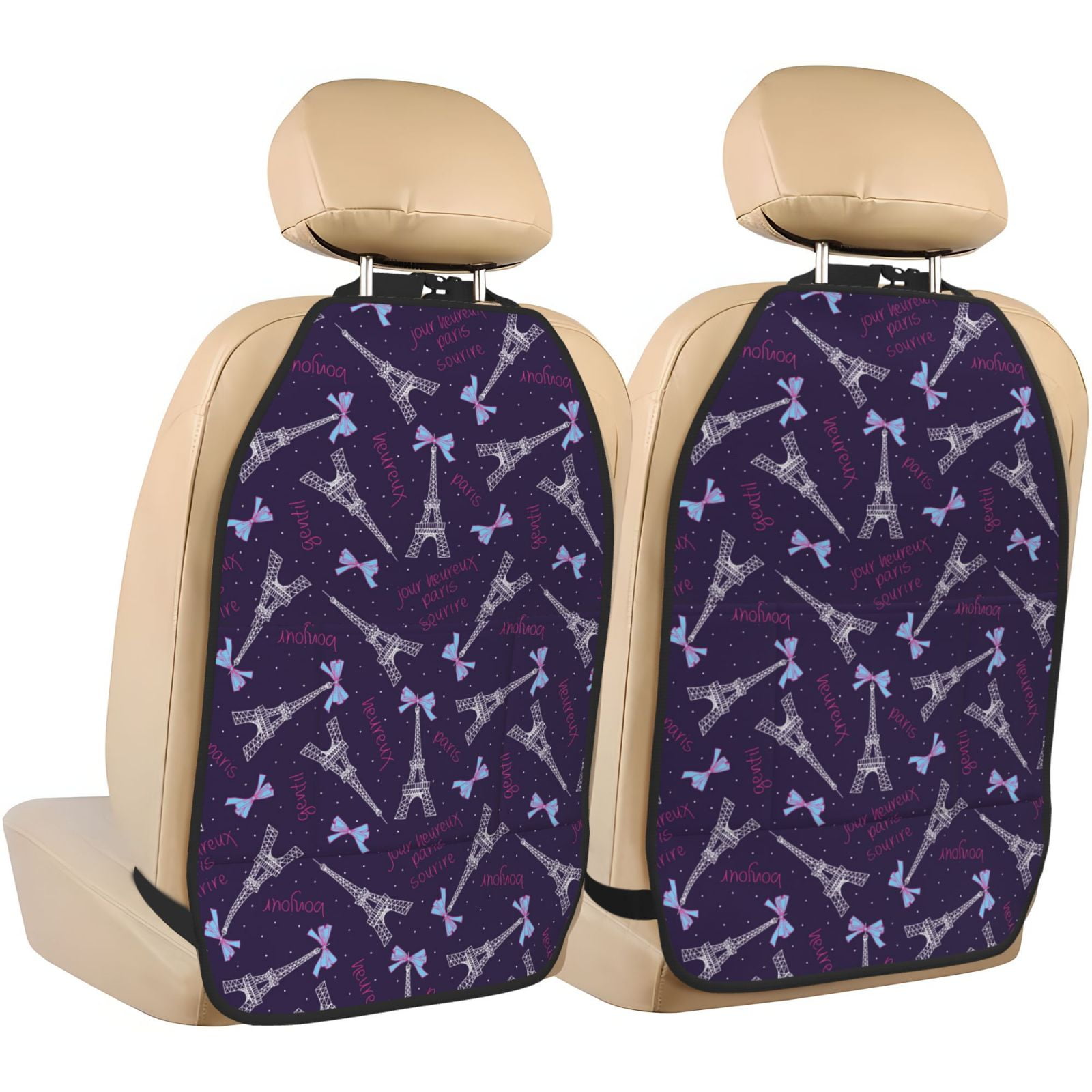 Eiffel Tower rosette Mats Back Seat Protectors, Car Seat Protector ...