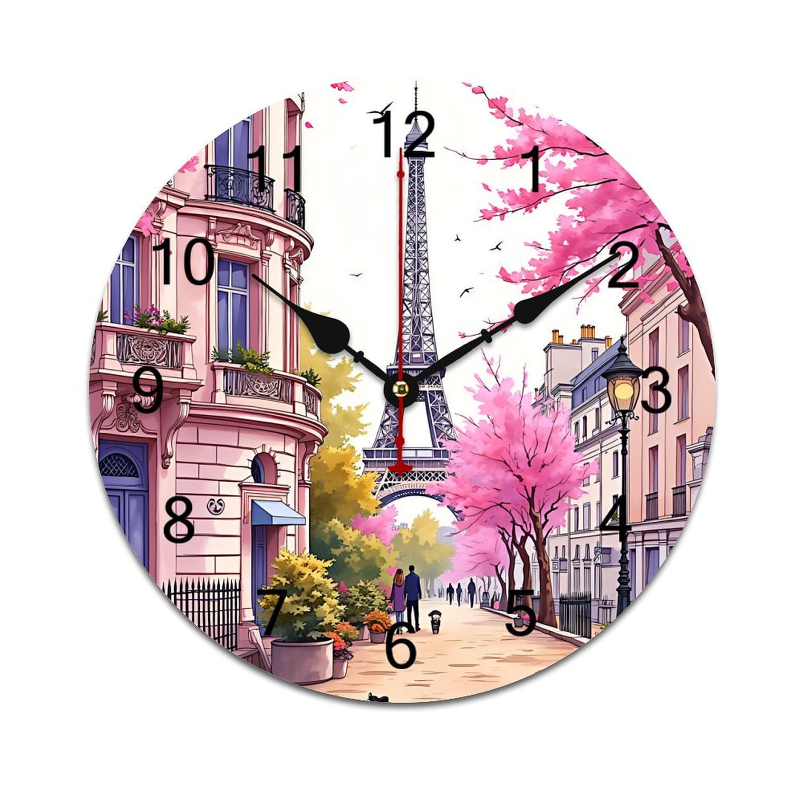 Eiffel Tower with Flowers Cherry Blossom Trees Time Decorative Wall ...
