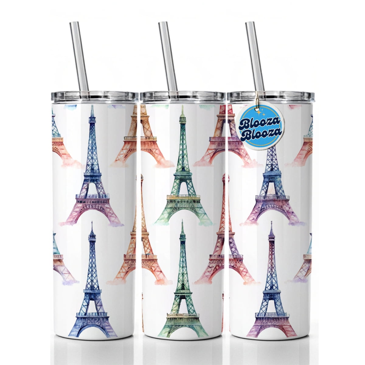 Eiffel Towers Paris City Beautiful 20oz Insulated Water Bottle Skinny ...