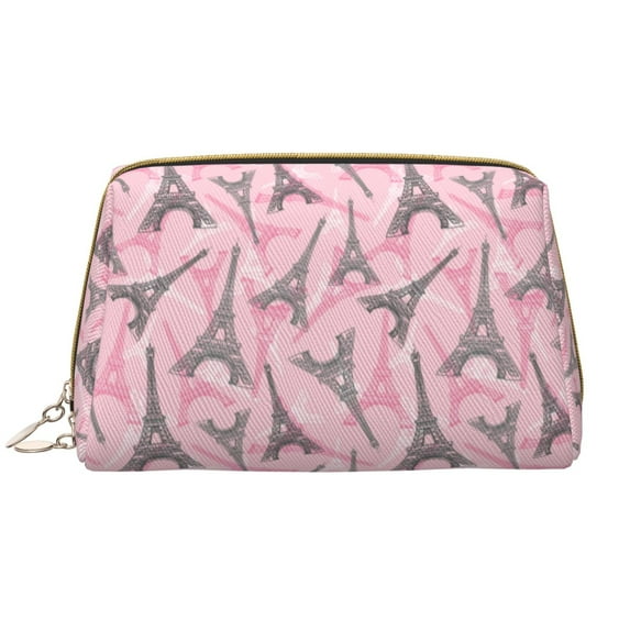 Eiffel Towers pink Makeup Bag, Large Capacity Cosmetic Bag Portable ...