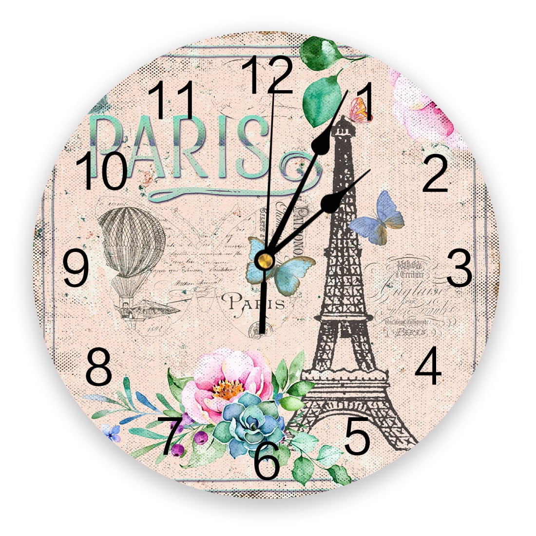 Eiffel tower Paris France Wall Clock Home r Bedroom Silent Oclock Watch ...