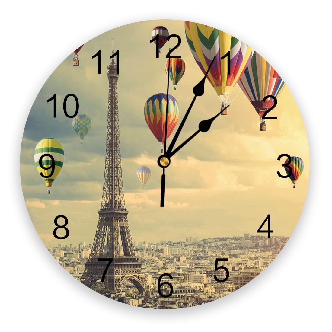 Eiffel tower Paris France Wall Clock Home r Bedroom Silent Oclock Watch ...
