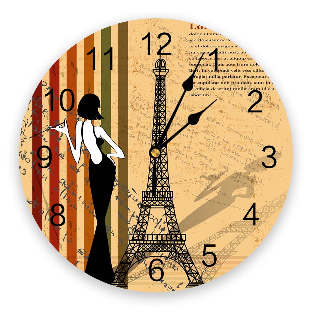 Eiffel tower Paris France Wall Clock Home r Bedroom Silent Oclock Watch ...