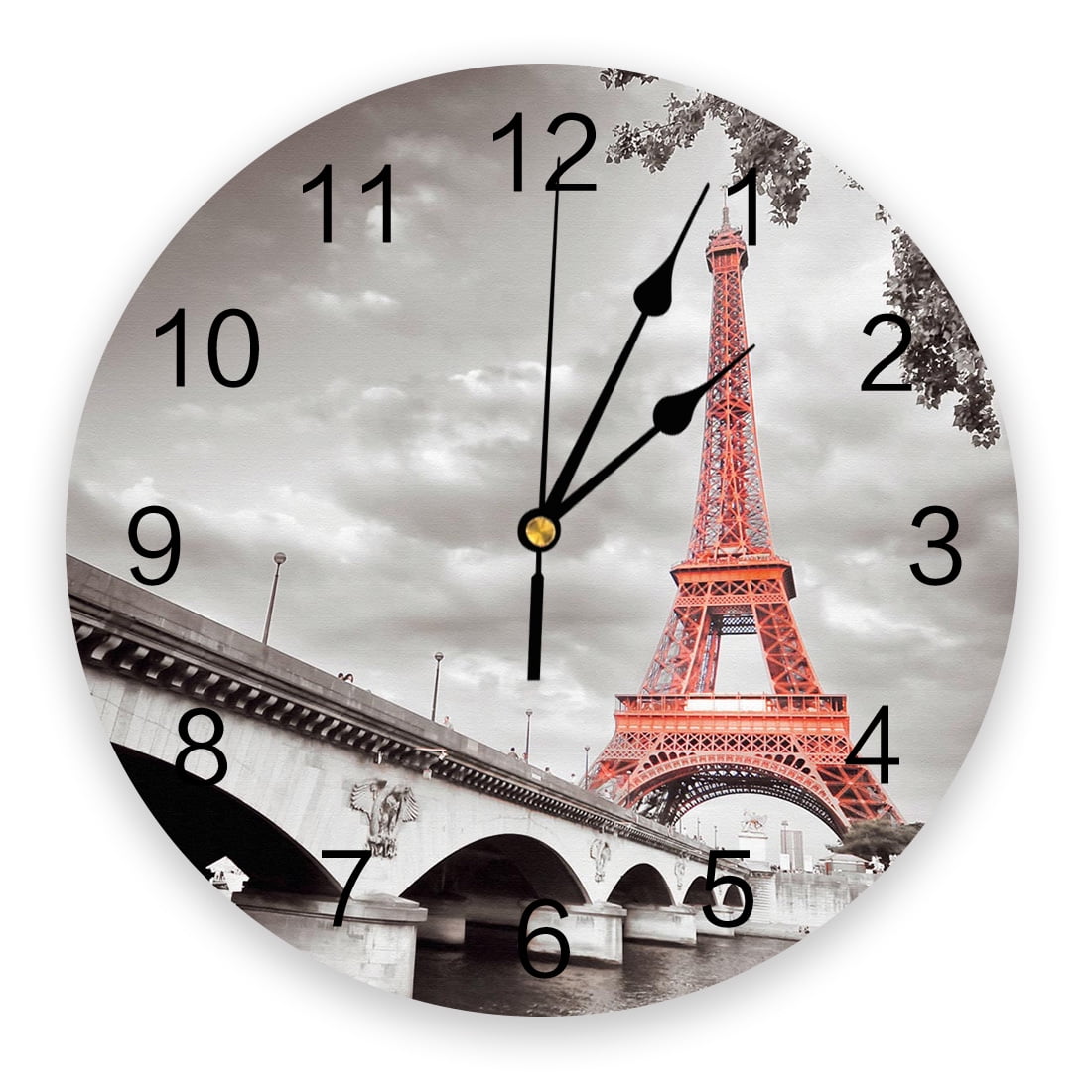 Eiffel tower Paris France Wall Clock Home r Bedroom Silent Oclock Watch ...