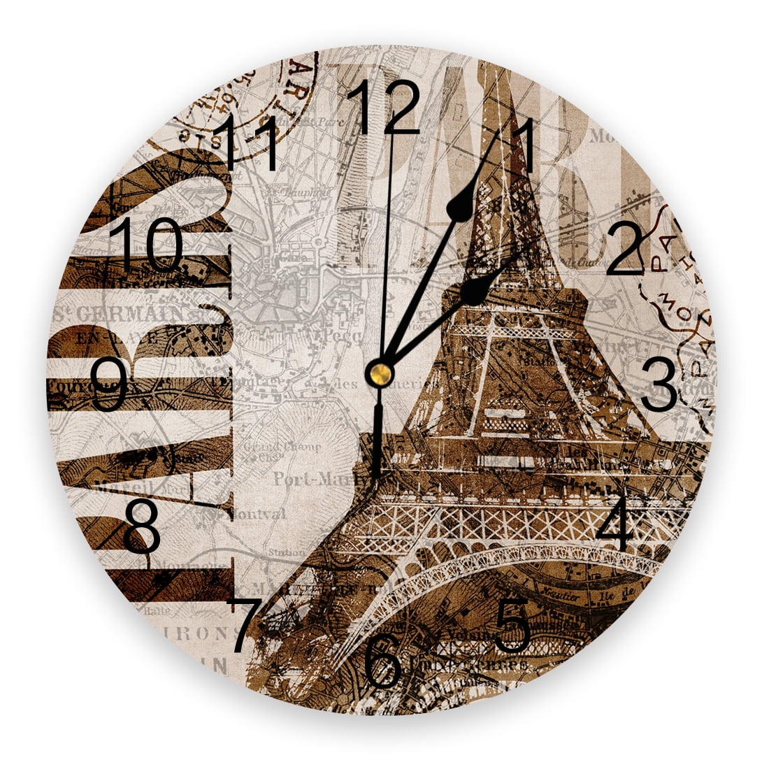 Eiffel tower Paris France Wall Clock Home r Bedroom Silent Oclock Watch ...