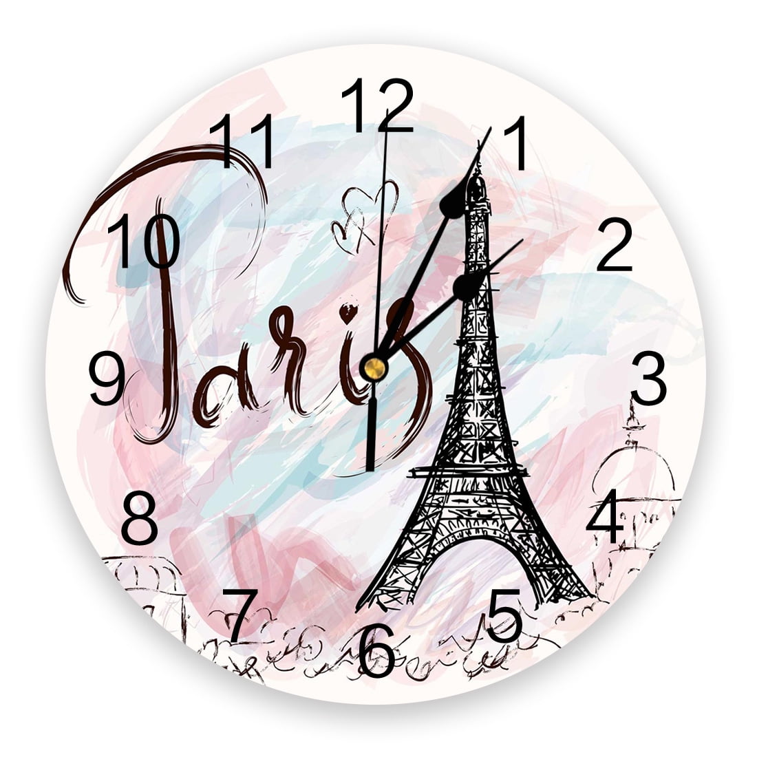 Eiffel tower Paris France Wall Clock Home r Bedroom Silent Oclock Watch ...