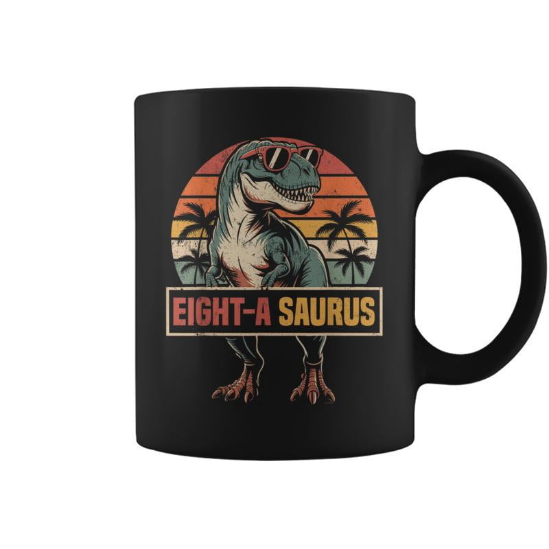 Eight A Saurus Dinosaur Family Match 8Th Birthday 8 Yrs Old Coffee Mugs ...