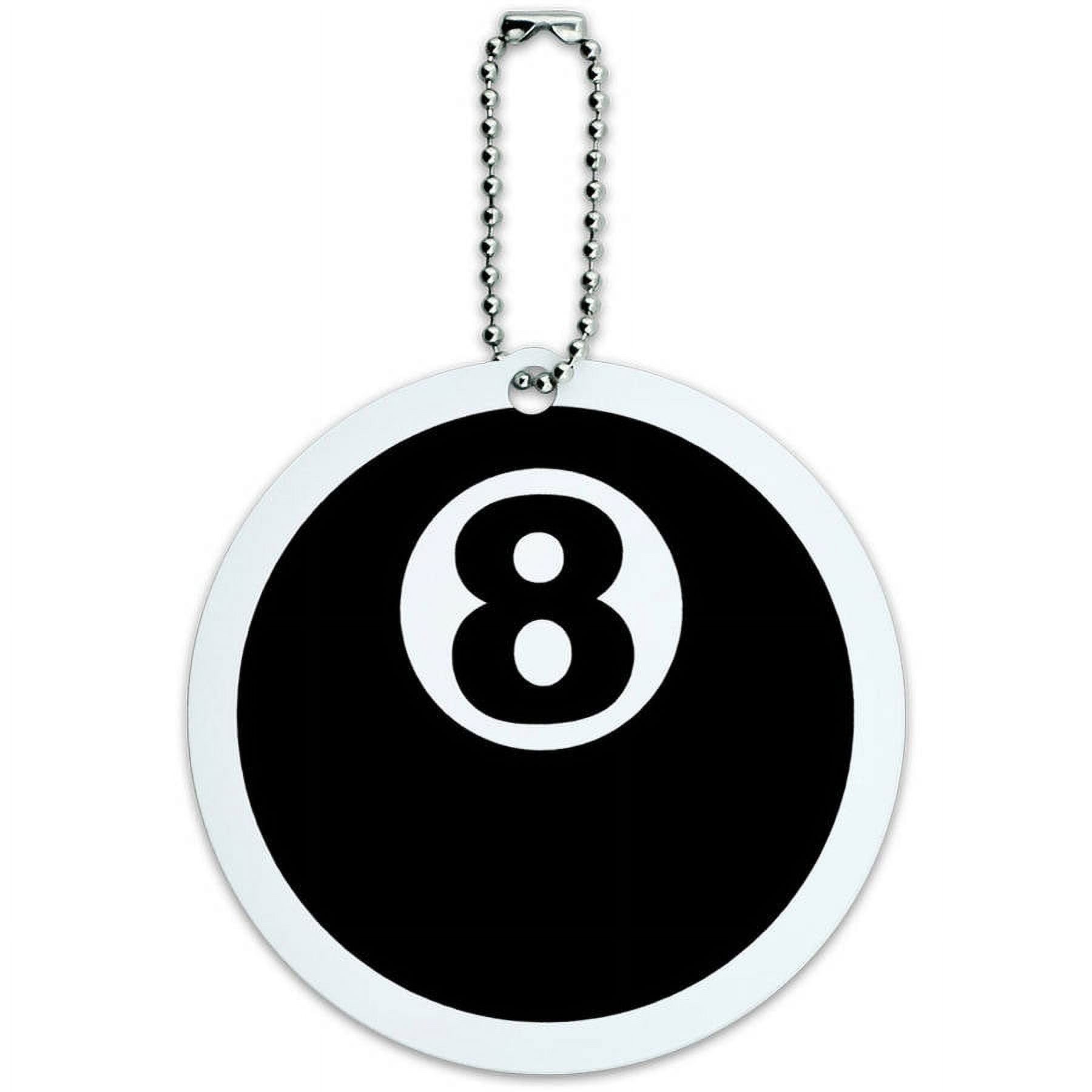 Eight Ball Pool Billiards Round Luggage ID Tag Card for Suitcase or ...