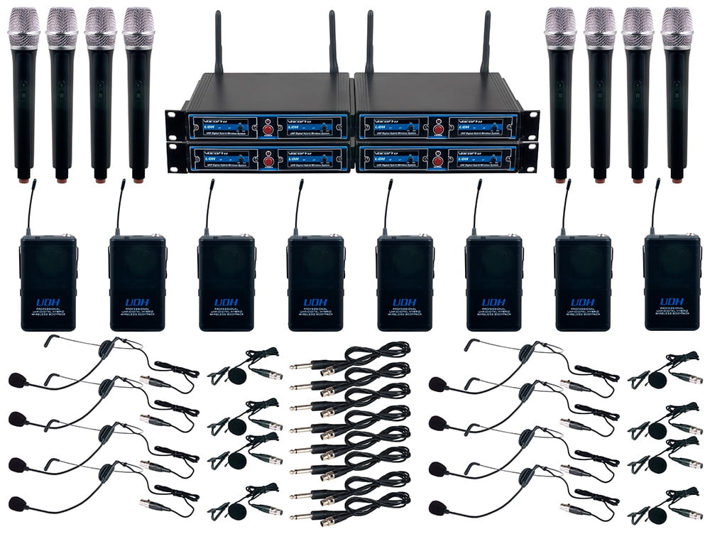 Eight Channel UHF/DSP HYBRID WIRELESS MIC SYSTEM WITH BODY PACKS ...