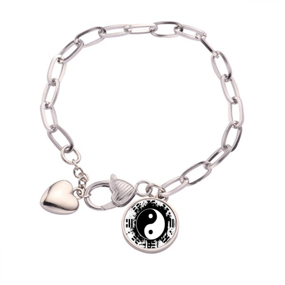 Eight Diagrams Taiji Yin-yang China Pattern Heart Chain Bracelet ...