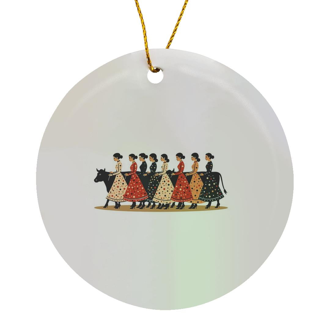 3drose, Eight Maids a Milking Cut Out Stencil Style, Circle Porcelain ...