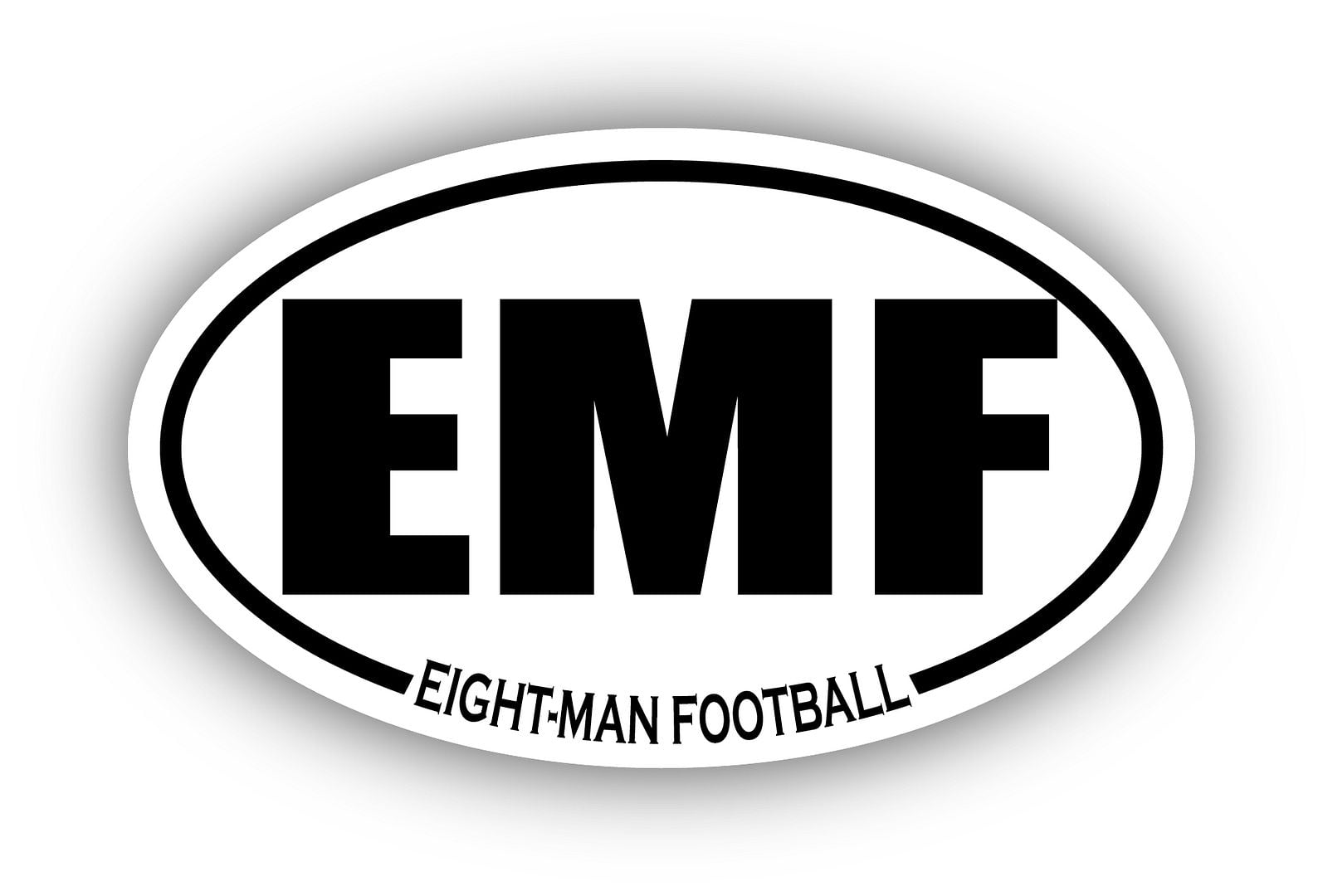Eight-Man Football EMF Oval Bumper Sticker 3M Vinyl Decal 3 in x 5 in ...
