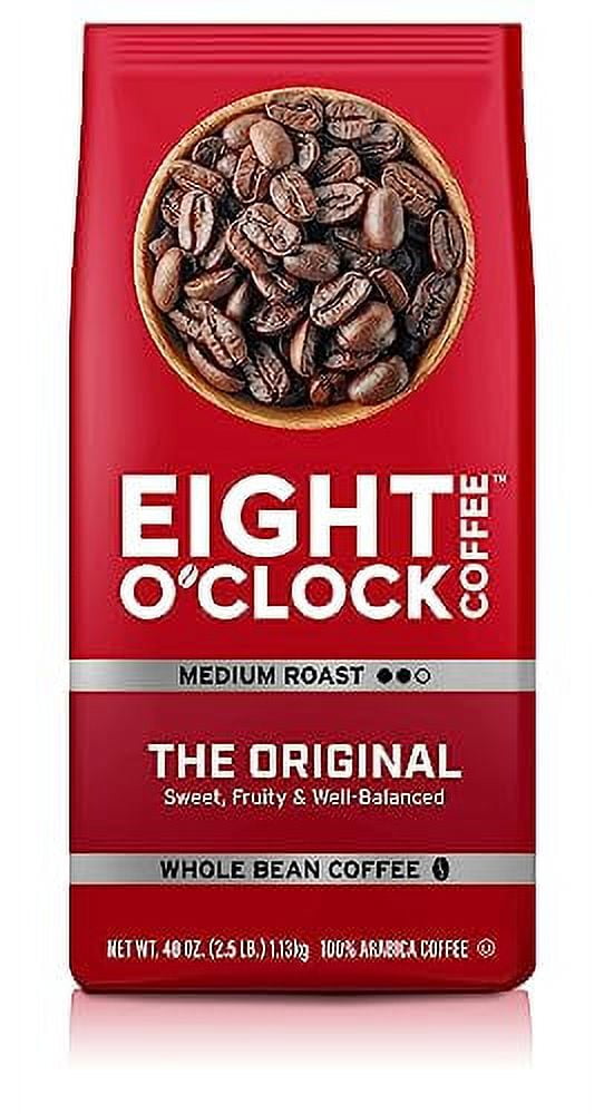 Eight O'Clock Coffee, 40 Oz Medium Roast Whole Bean, 100% Arabica ...
