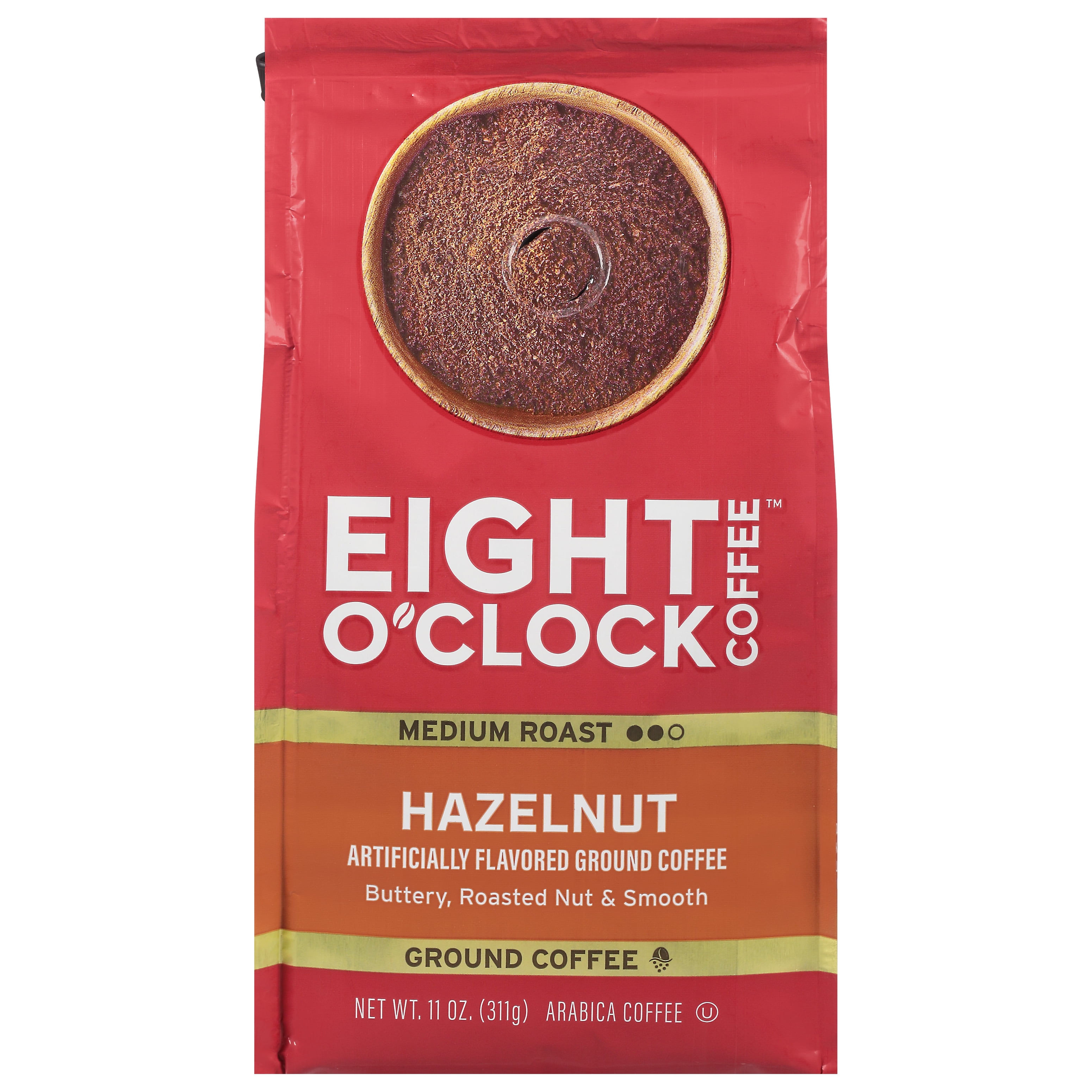 Eight O'Clock Premium Hazelnut Medium Roast Ground Coffee 11 Oz. Bag ...