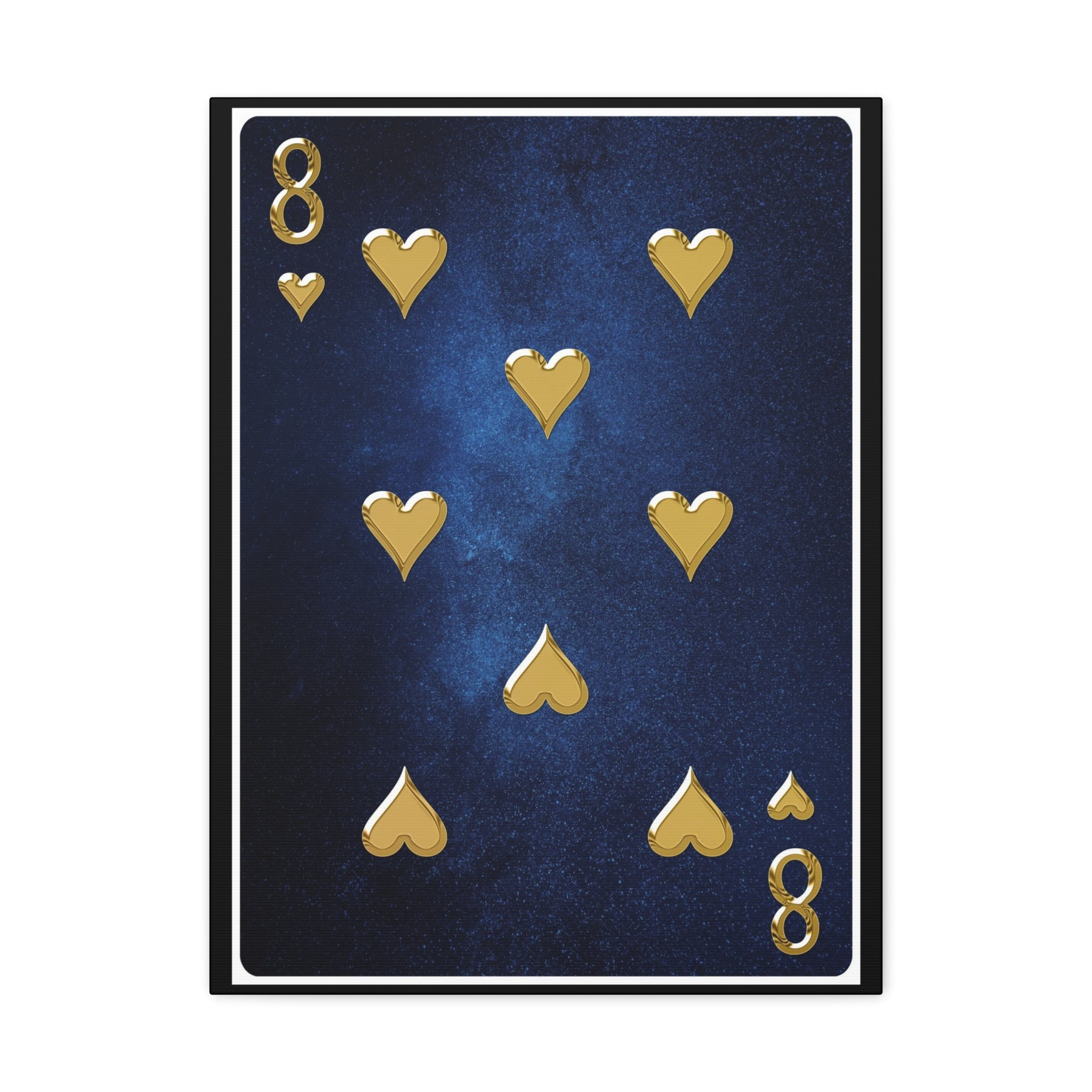 Eight Of Hearts Space Background Playing Card Canvas Wall Art for Home ...