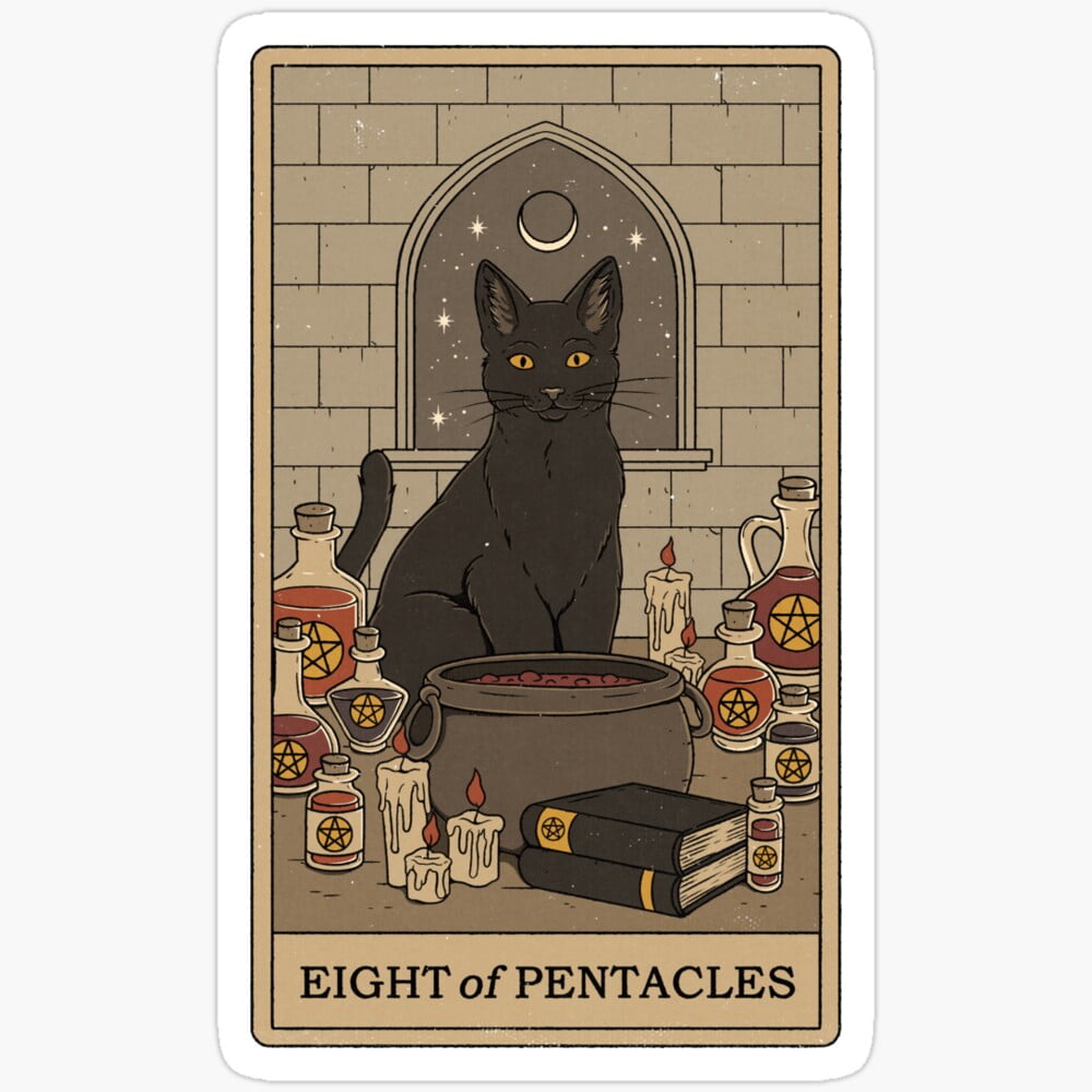 Eight Of Pentacles Sticker Phone Decal Water Bottle Stickers Car Decals ...