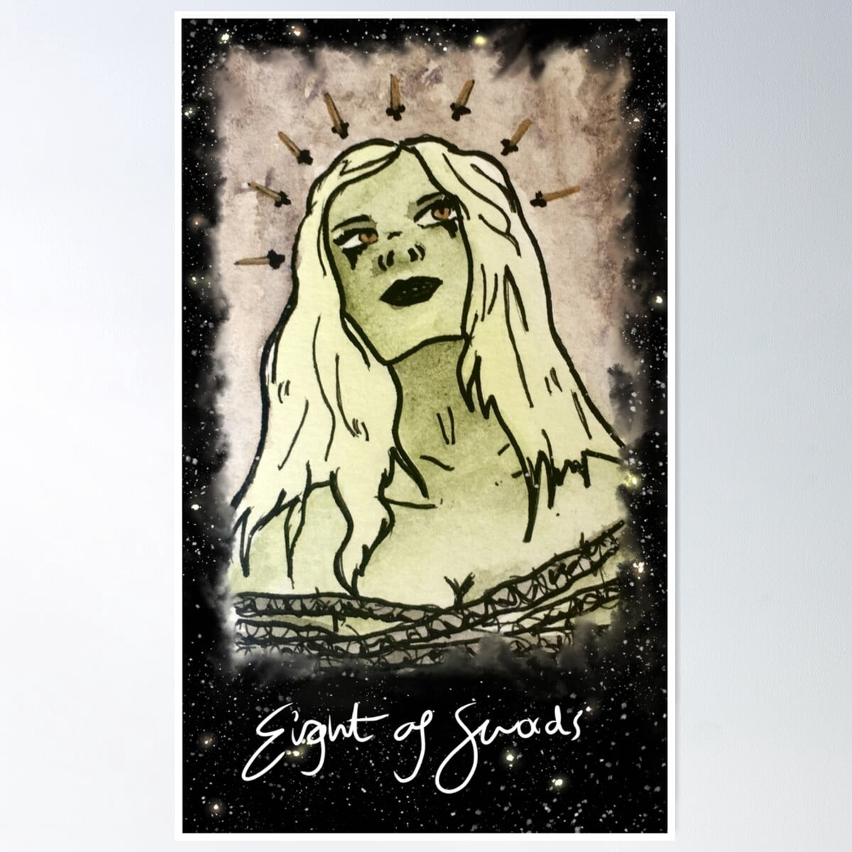 Eight Of Swords: Tarotverse Tarot Deck Poster Wall Art, Modern Wall ...