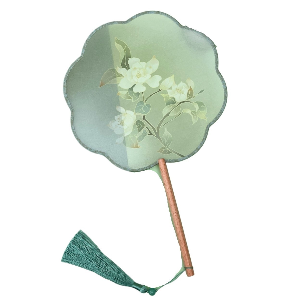 Eight Petal Semi Transparent Long Handled Group Fan Photography Fan ...